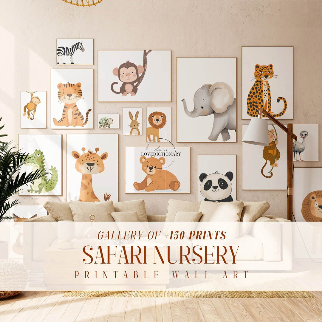 BUNDLE 150 of Jungle Theme Nursery Prints, Safari Nursery Decor, Safari ...