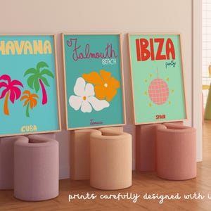 Preppy Beach Posters Set of 6, Preppy Travels Wall Art, College Room ...