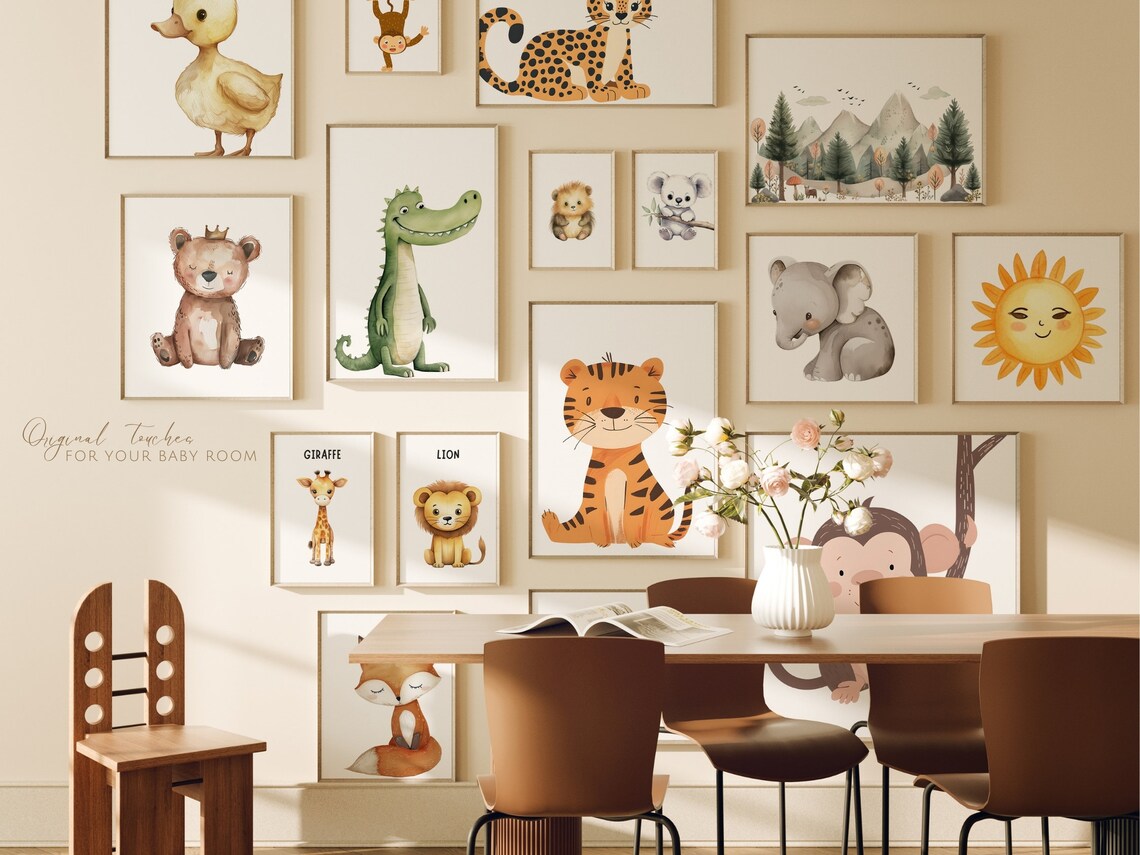 BUNDLE 150 of Jungle Theme Nursery Prints, Safari Nursery Decor, Safari ...