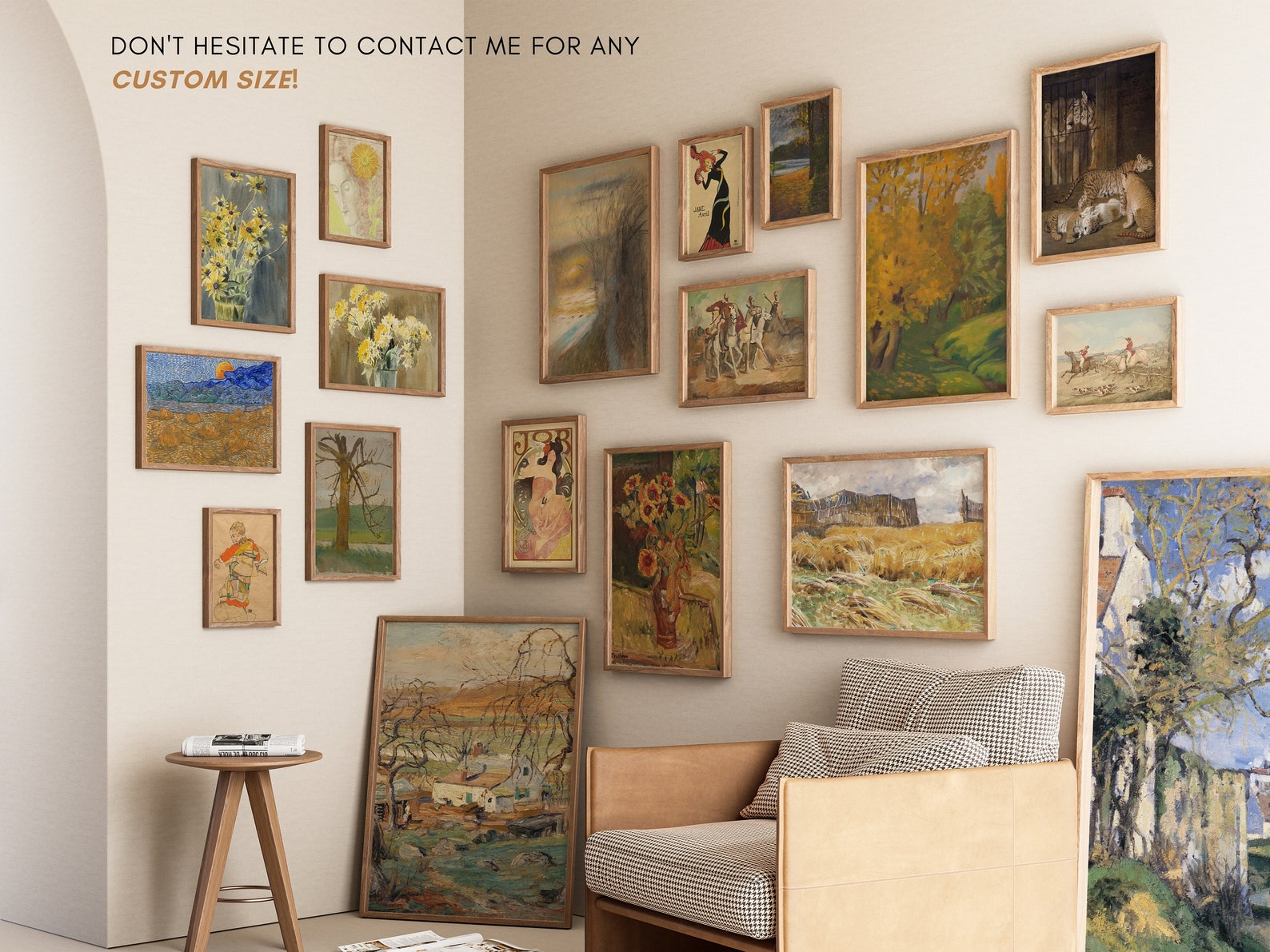 Antique Autumn Landscape Painting Set, Eclectic Gallery Wall Art ...