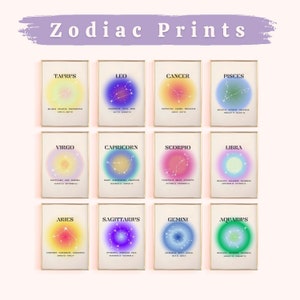 Bundle Star Sign Instant Download Print, Zodiac Art Printable ...