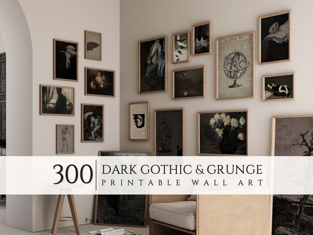 Dark Academia Decor, Mega Bundle Set of 300 Prints,moody Dark Printable ...