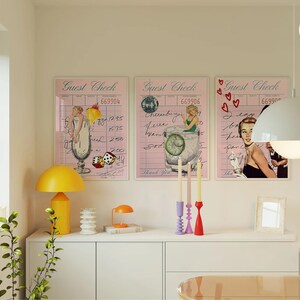Retro Cocktail Guest Check Art Prints, Set of 3 (digital Download) - Etsy