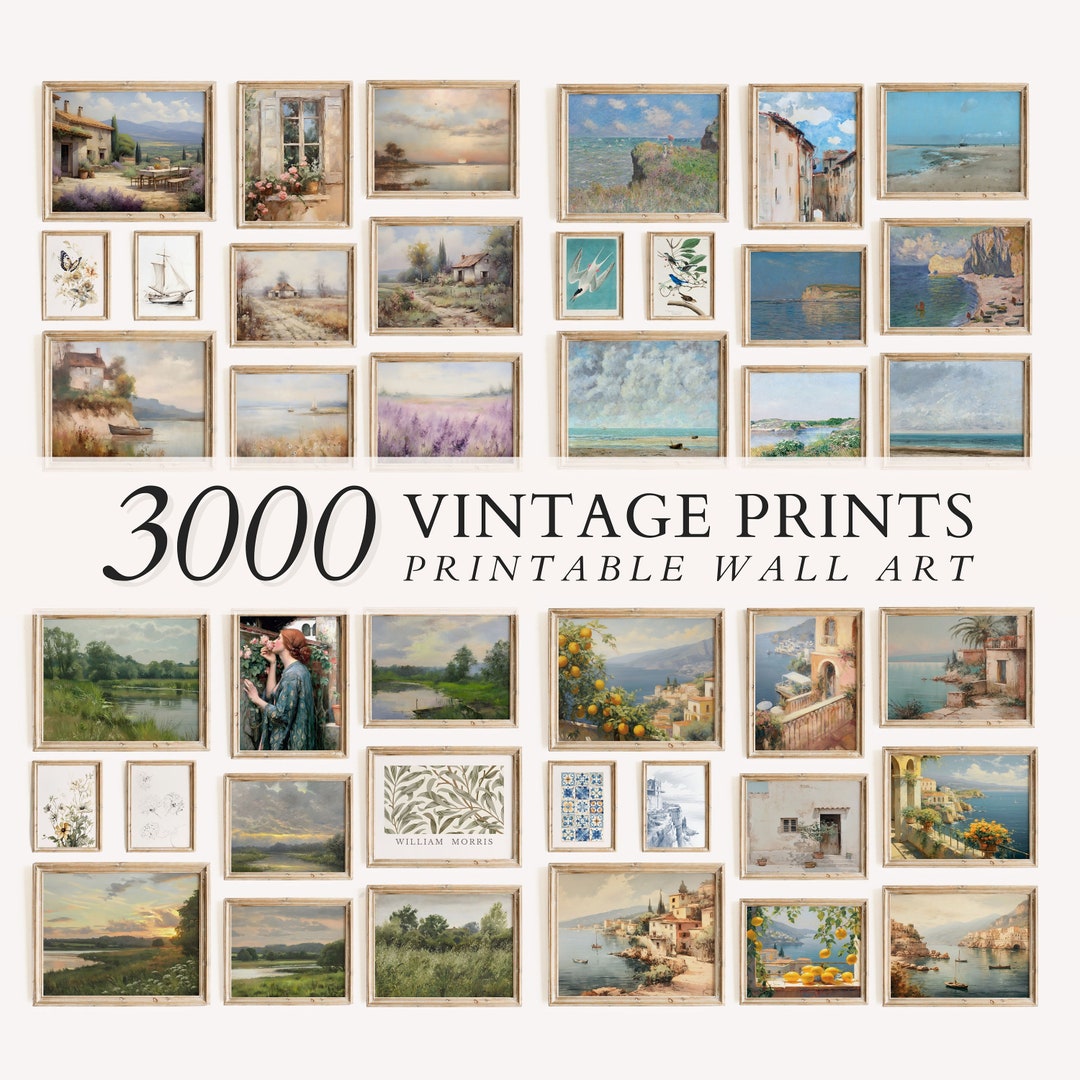 Vintage Wall Art Print Set, Famous Artist Painting, Farmhouse Home ...
