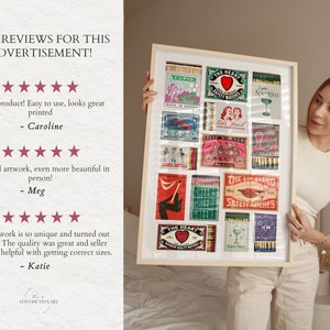 Vintage Matchbox Print, Trendy Matches Poster, Retro Red Matchbook Wall ...