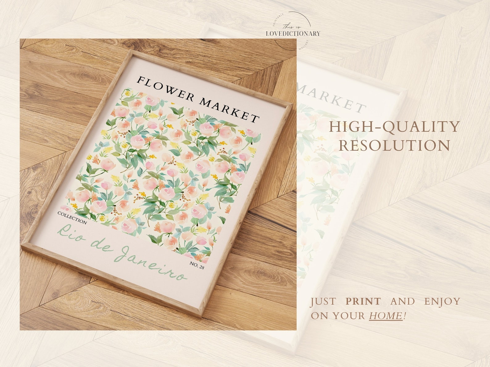 100 Flower Market Botanical Art Prints, Gallery Wall Set (digital ...