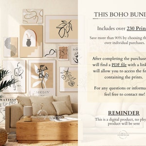 Boho Wall Collage Mega Bundle, Set of 230 Prints, Geometric Dorm Wall ...