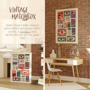 Vintage Matchbox Print, Trendy Matches Poster, Retro Matchbook Wall Art ...