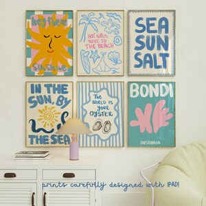 Coastal Wall Art Print Set of 6, Beach House Decor (digital Download ...