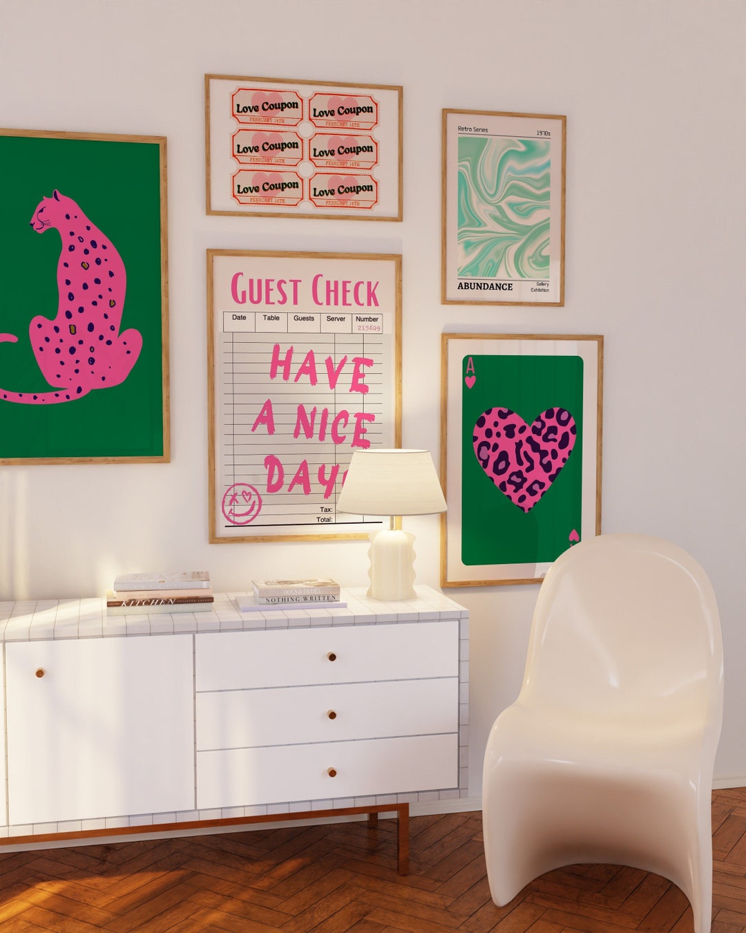 Preppy Gallery Wall Set, Trendy Wall Art Poster Set, Maximalist Decor ...