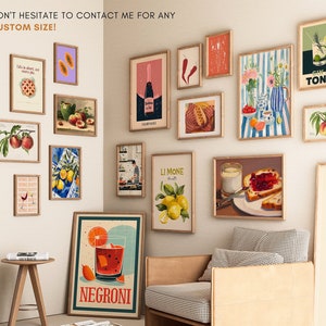 Kitchen Gallery Wall Set of 250, Kitchen Wall Art, Food Prints, Modern ...