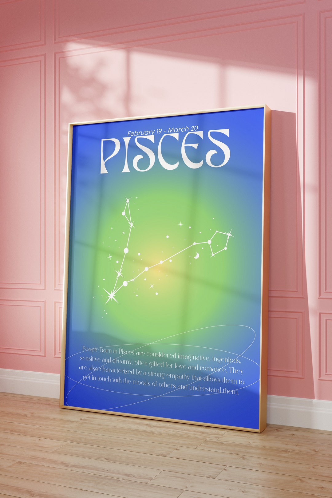PISCES Star Sign Instant Download Print Zodiac Art Printable - Etsy