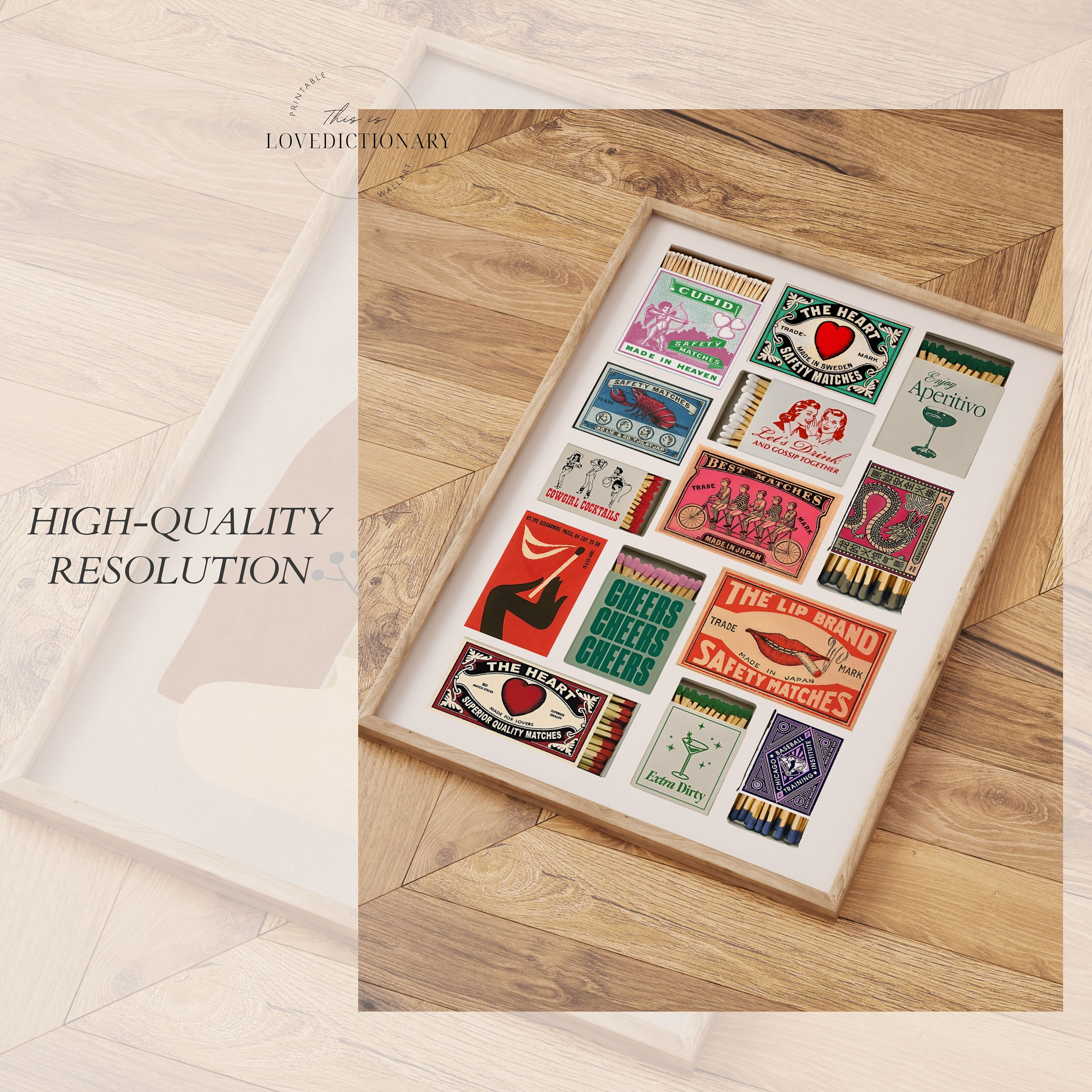 Vintage Matchbox Art Print, Retro Matchbook Poster (digital Download ...