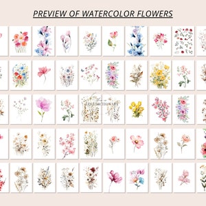 Flower Market Print Set of 1000 Flower Gallery Wall Set, Abstract ...