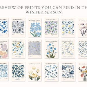 Flower Market Print Set of 400 Flower Gallery Wall Set, Trendy Floral ...