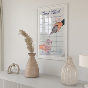 Set of 6 Guest Check Drink, DIGITAL Download Prints, Bar Cart Wall ...