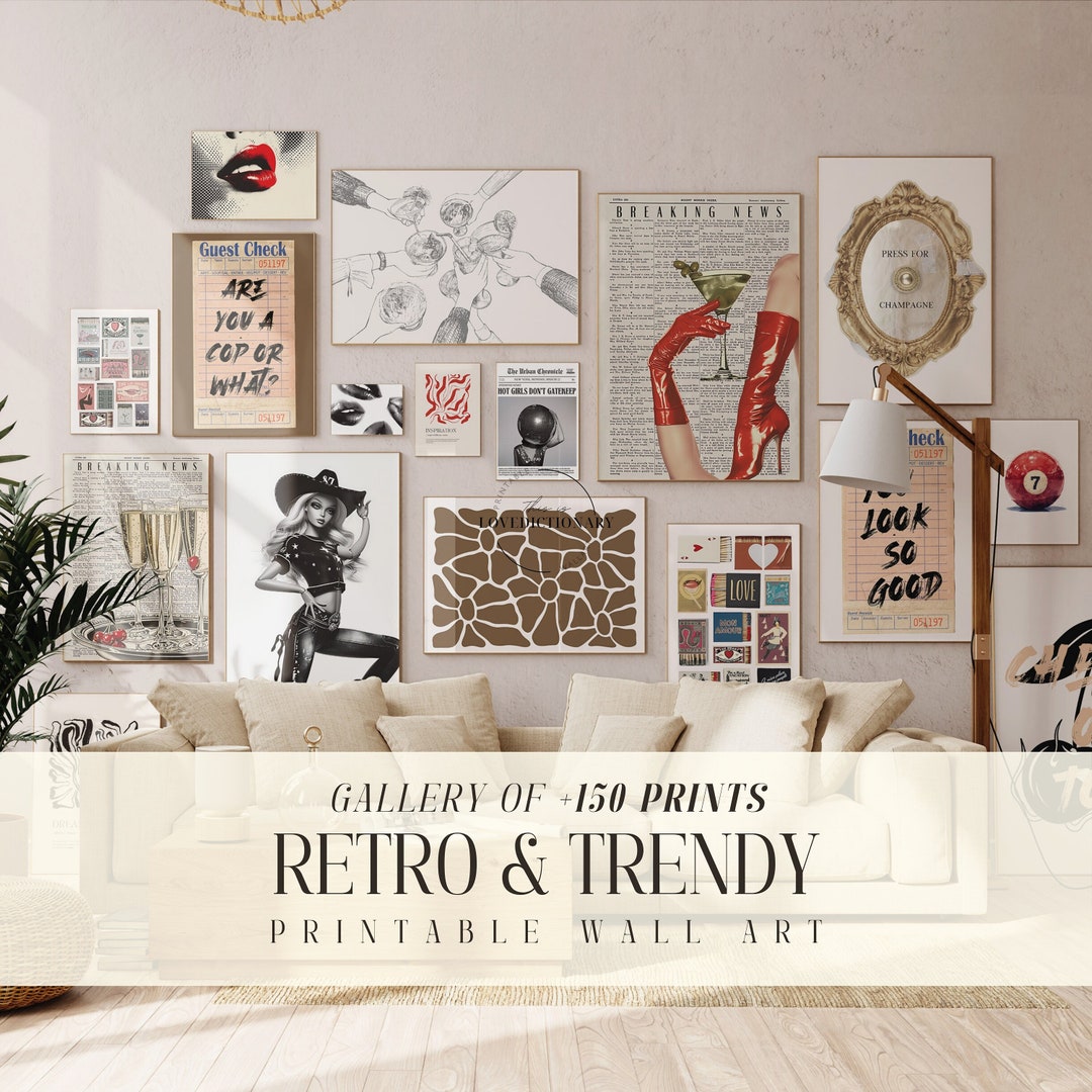 MEGA BUNDLE OF 150 Trendy Wall Art, Funky Decor, Maximalist Wall Decor ...