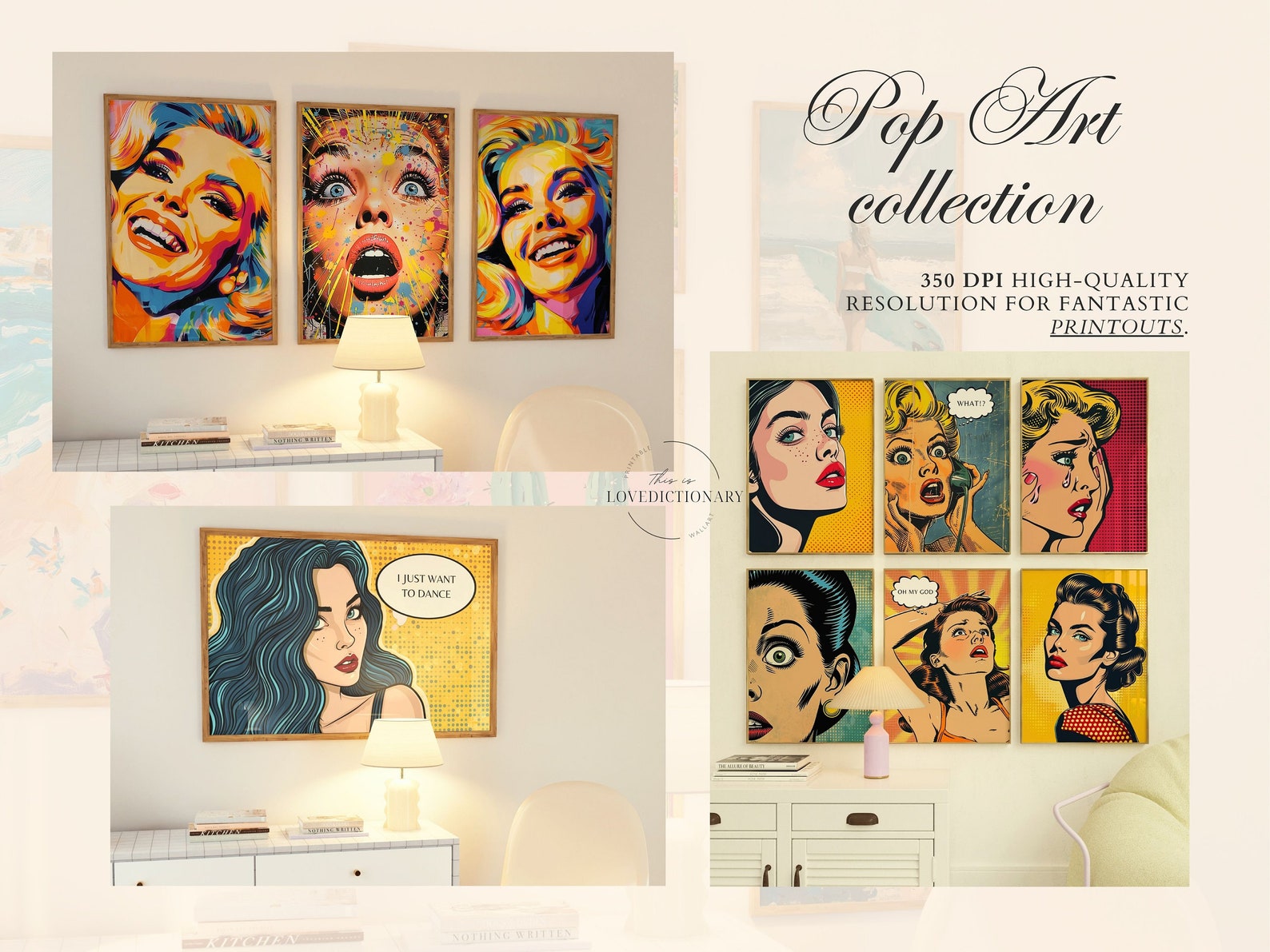 300 Retro Pop Art Prints, Wall Collage Kit (digital Download) - Etsy