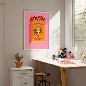 Matchbox Print, Pink Matchbox Poster, Trendy Wall Art, Preppy Print ...
