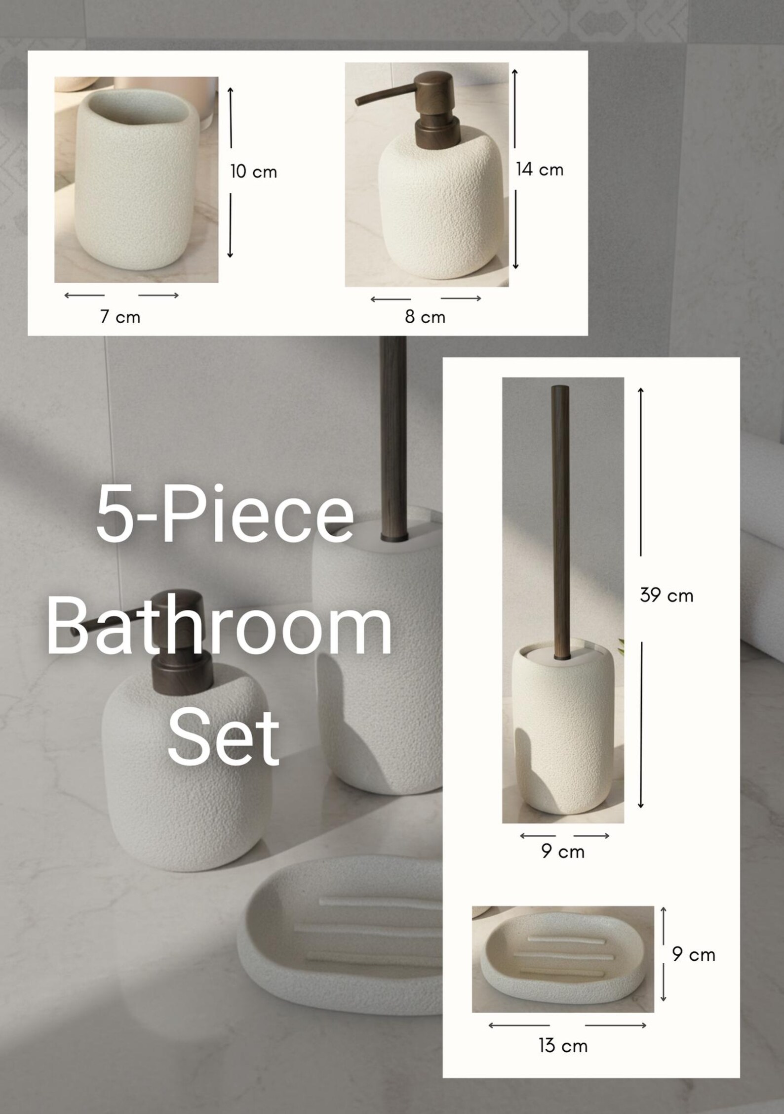 Stone Texture Bathroom Set, Modern Bath Accessories, Soap Dispenser Set ...
