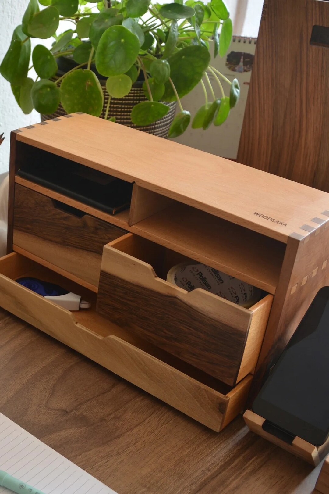 Wood Desk Organizer Desktop Organizer Desktop Storage - Etsy