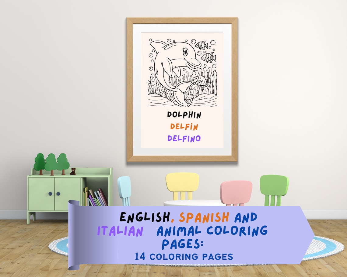 BILINGUAL / TRILINGUAL Coloring Pages in English, Spanish and Italian ...