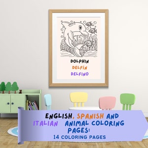 BILINGUAL / TRILINGUAL Coloring Pages in English, Spanish and Italian ...