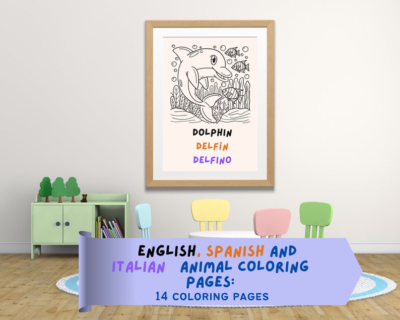 BILINGUAL / TRILINGUAL Coloring Pages in English, Spanish and Italian ...