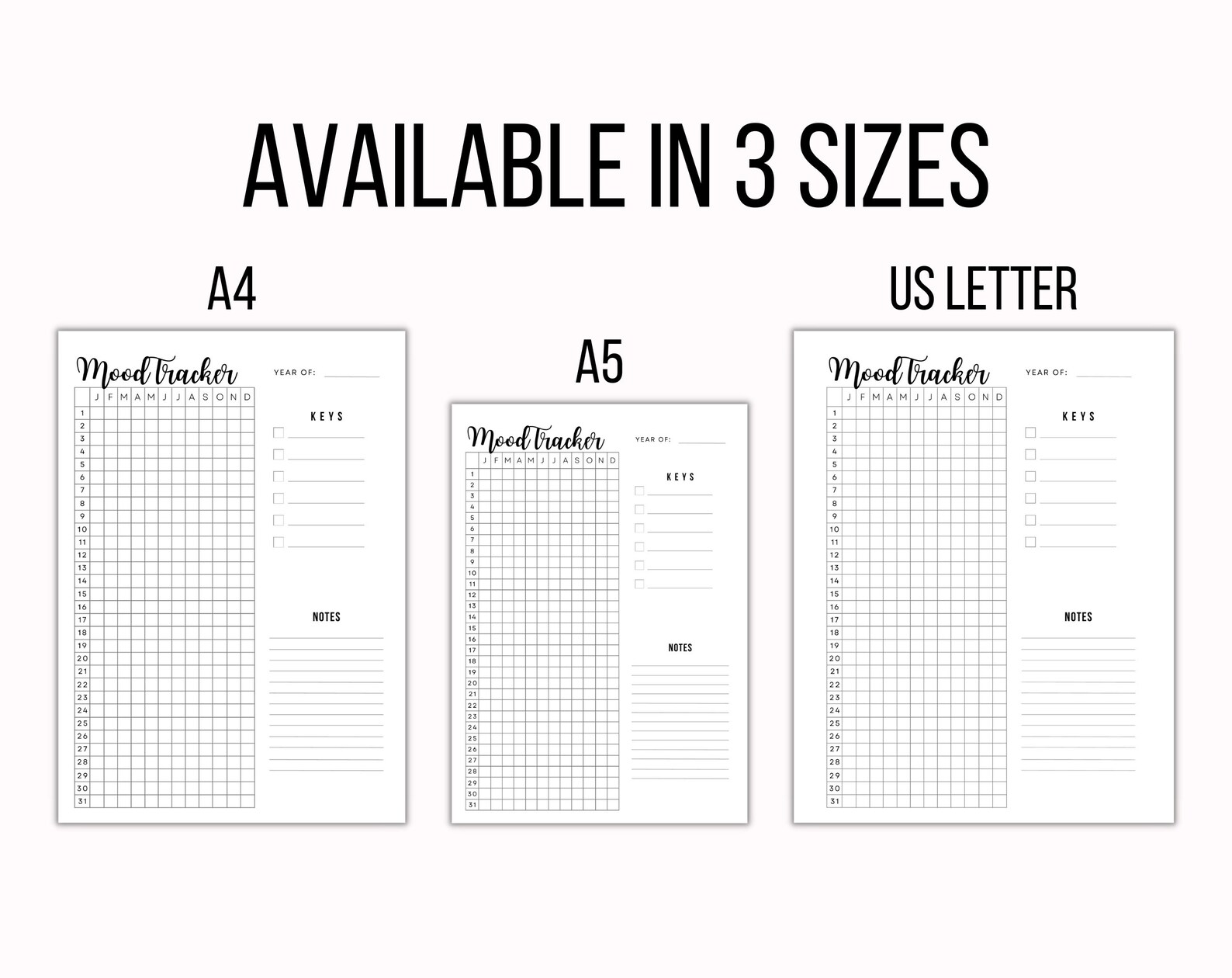 Mood Tracker Printable, Monthly Yearly Mood Tracker, Emotions Tracker ...