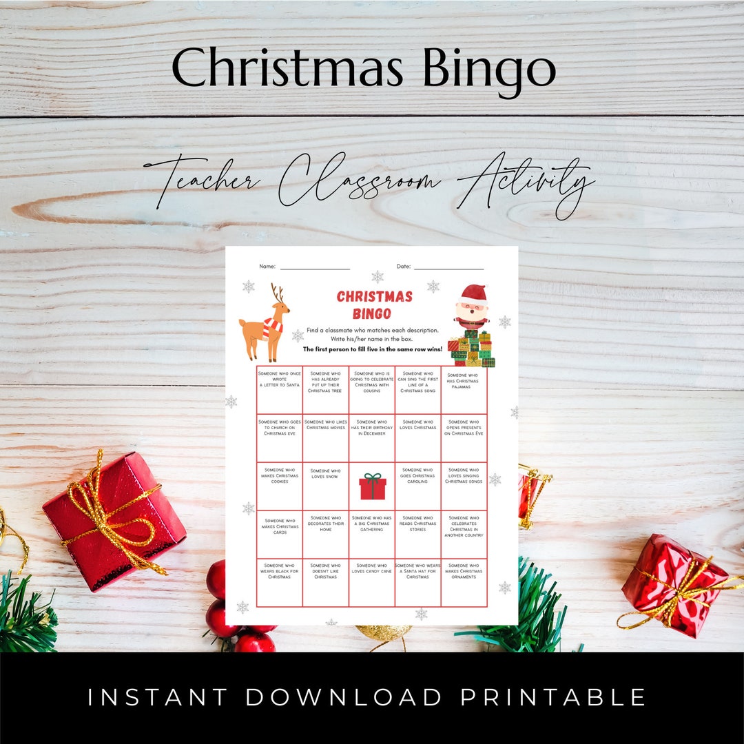 Christmas Bingo | Printables | Instant Download | Bingo | Kids Activity ...
