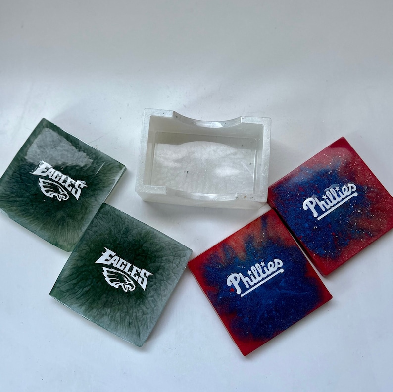 Philly Special Coaster Set | With Holder | Made to Order - Etsy