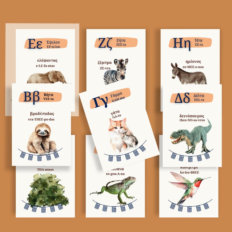 Greek Alphabet Flashcards, Posters, Printable Greece Letters for Kids ...