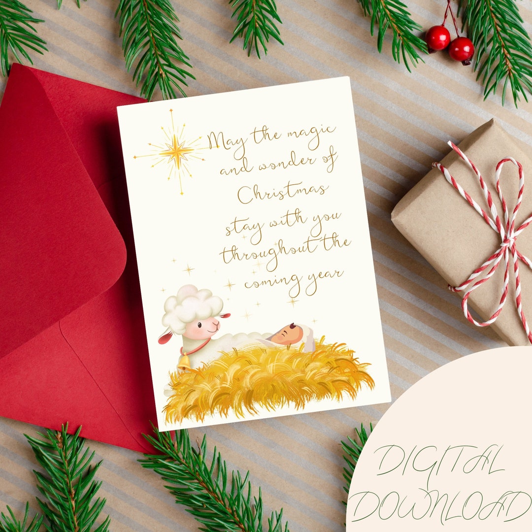 Religious Christmas Card Baby Jesus Card Nativity Card - Etsy