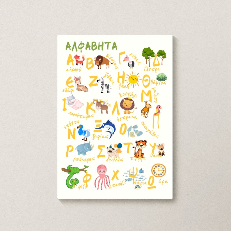 Greek Alphabet Poster, Greek Letters, Kids Learn Greek, Greece ...