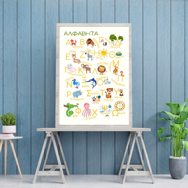 Greek Alphabet Poster, Greek Letters, Kids Learn Greek, Greece ...