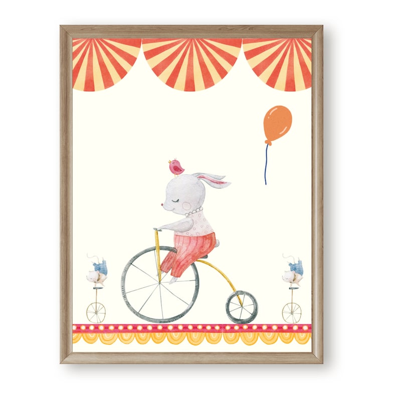 Set of 6 Circus Nursery Prints, Circus Animals Themed Prints, Circus ...