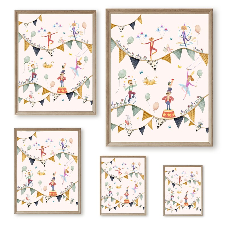 Circus Acrobats Theme Print for Kids Room Decoration Acrobats - Etsy