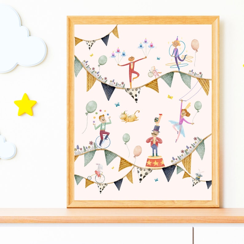 Circus Acrobats Theme Print for Kids Room Decoration Acrobats - Etsy