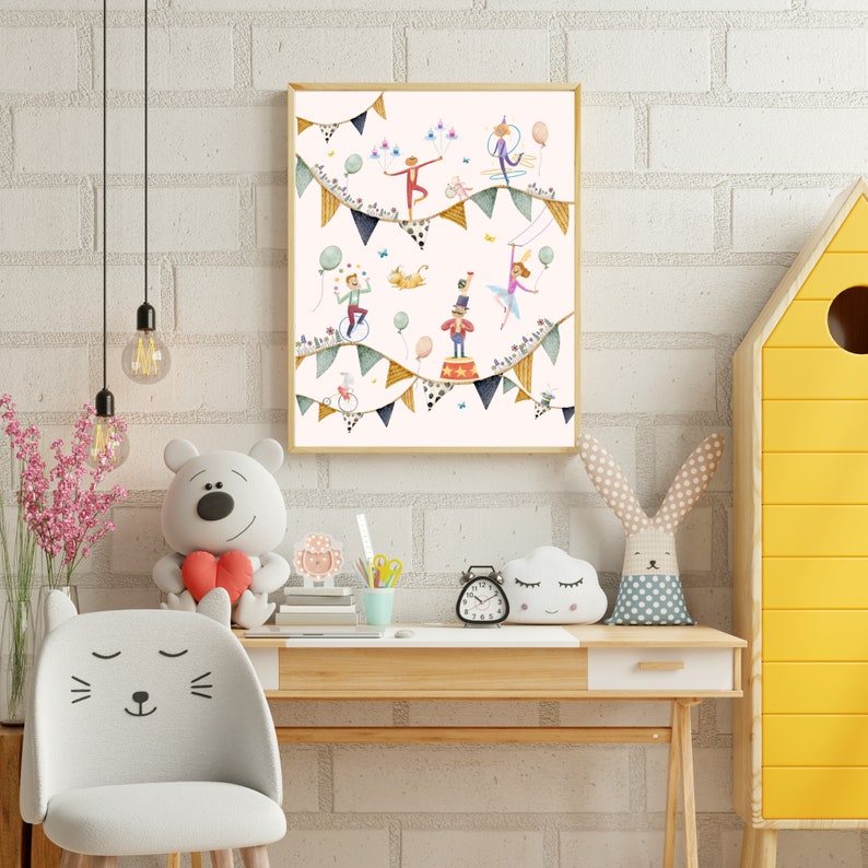 Circus Acrobats Theme Print for Kids Room Decoration Acrobats - Etsy
