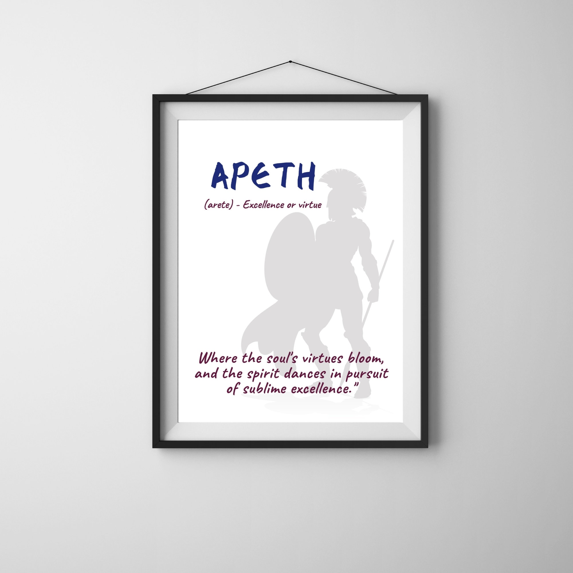 Griechische Wörter Arete Druck, antikes Griechenland Poster ...