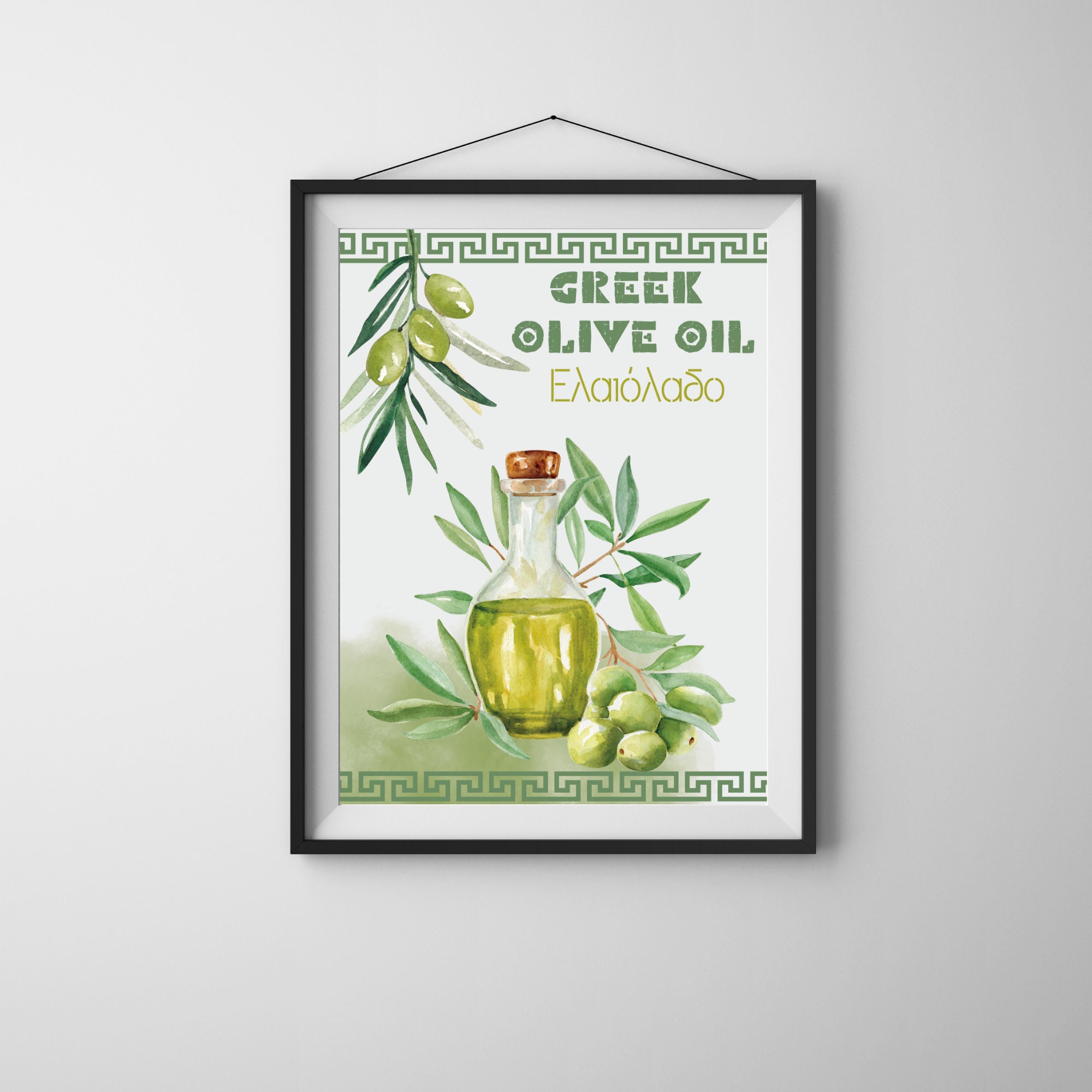 Greek Olive Oil Print, Healthy Food Poster, Olives Art, Greece Food Jpg ...