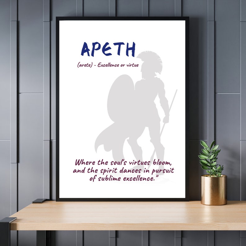 Griechische Wörter Arete Druck, antikes Griechenland Poster ...