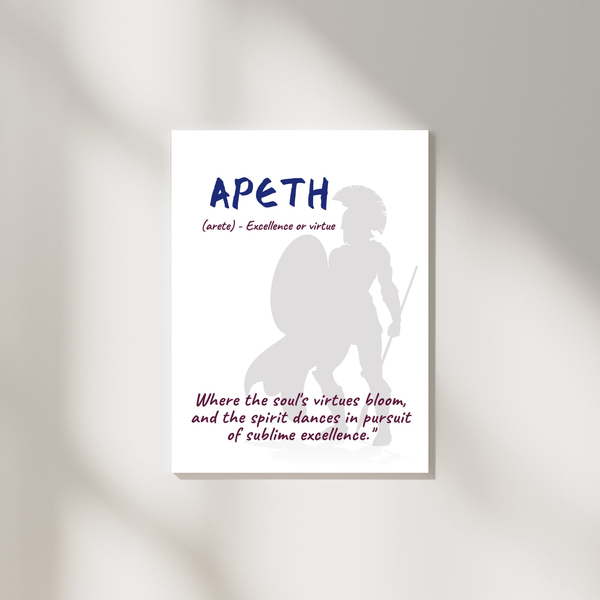 Griechische Wörter Arete Druck, antikes Griechenland Poster ...