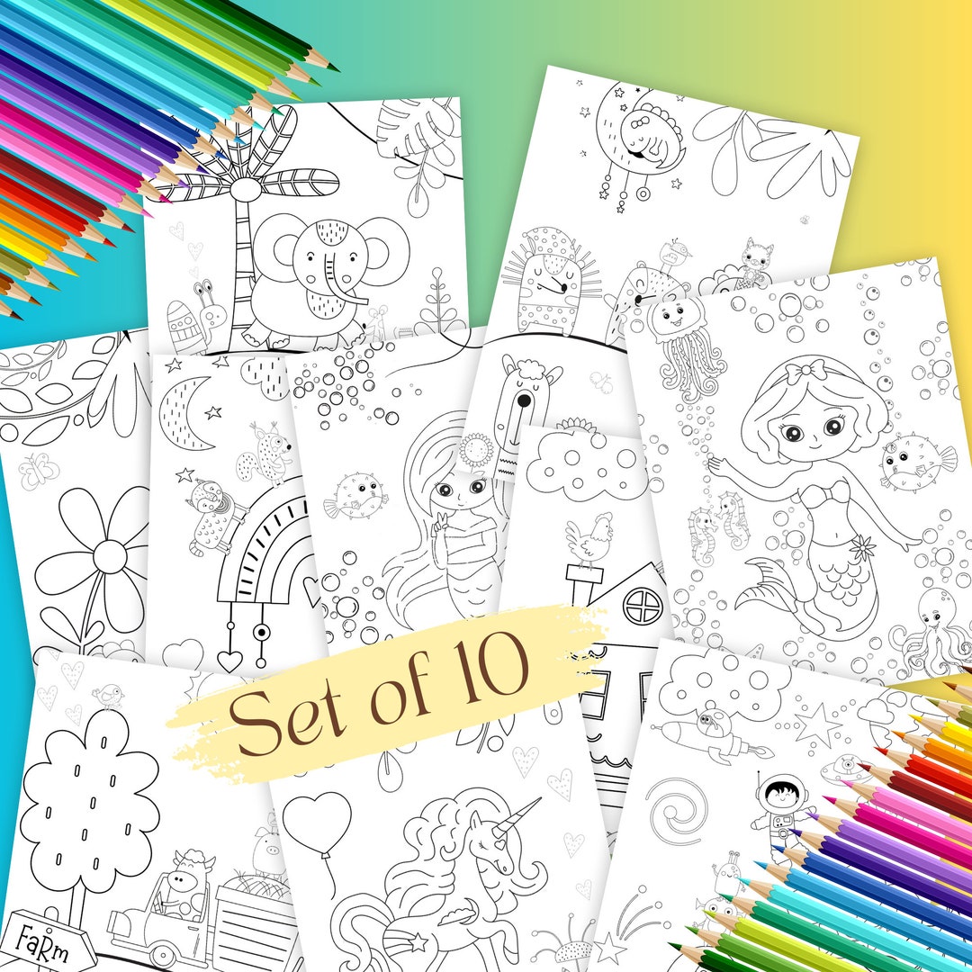 Art for Kids Hub, 10 Cute Colouring Printable Sheets for Kids, Happy ...