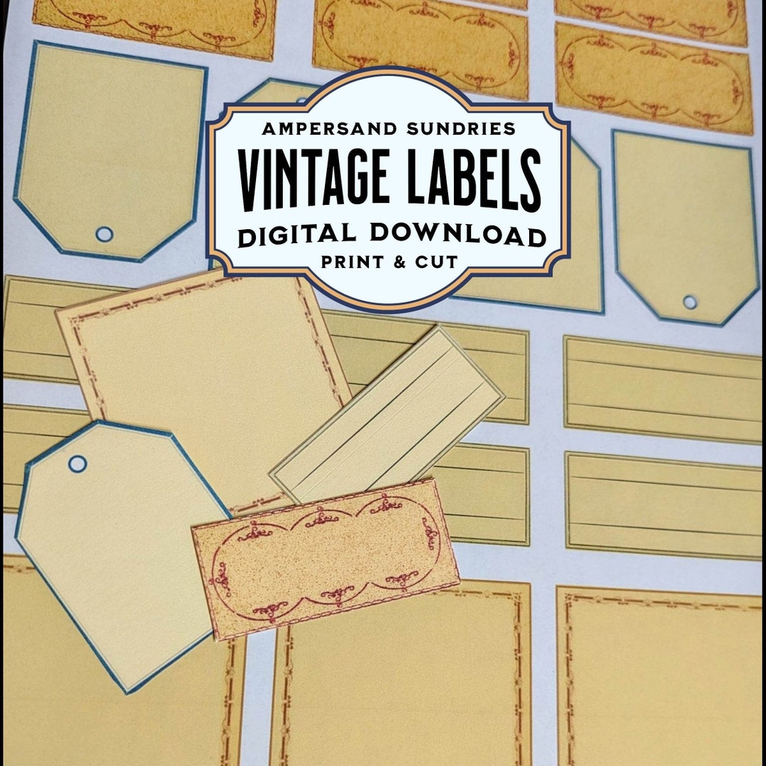 DIGITAL PRINTABLE Blank Labels / Tags | Vintage Apothecary Junk Journal ...