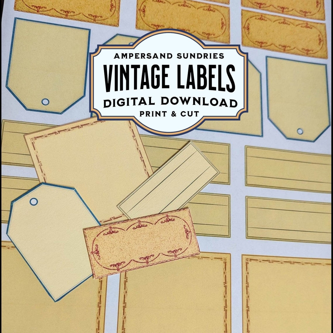DIGITAL PRINTABLE Blank Labels / Tags Vintage Apothecary Junk Journal ...