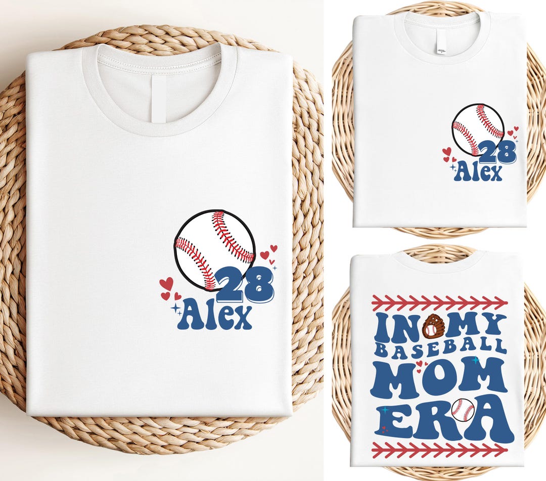 Custom Baseball Family Shirts, Baseball Mom Era T-shirt, Baseball Dada ...