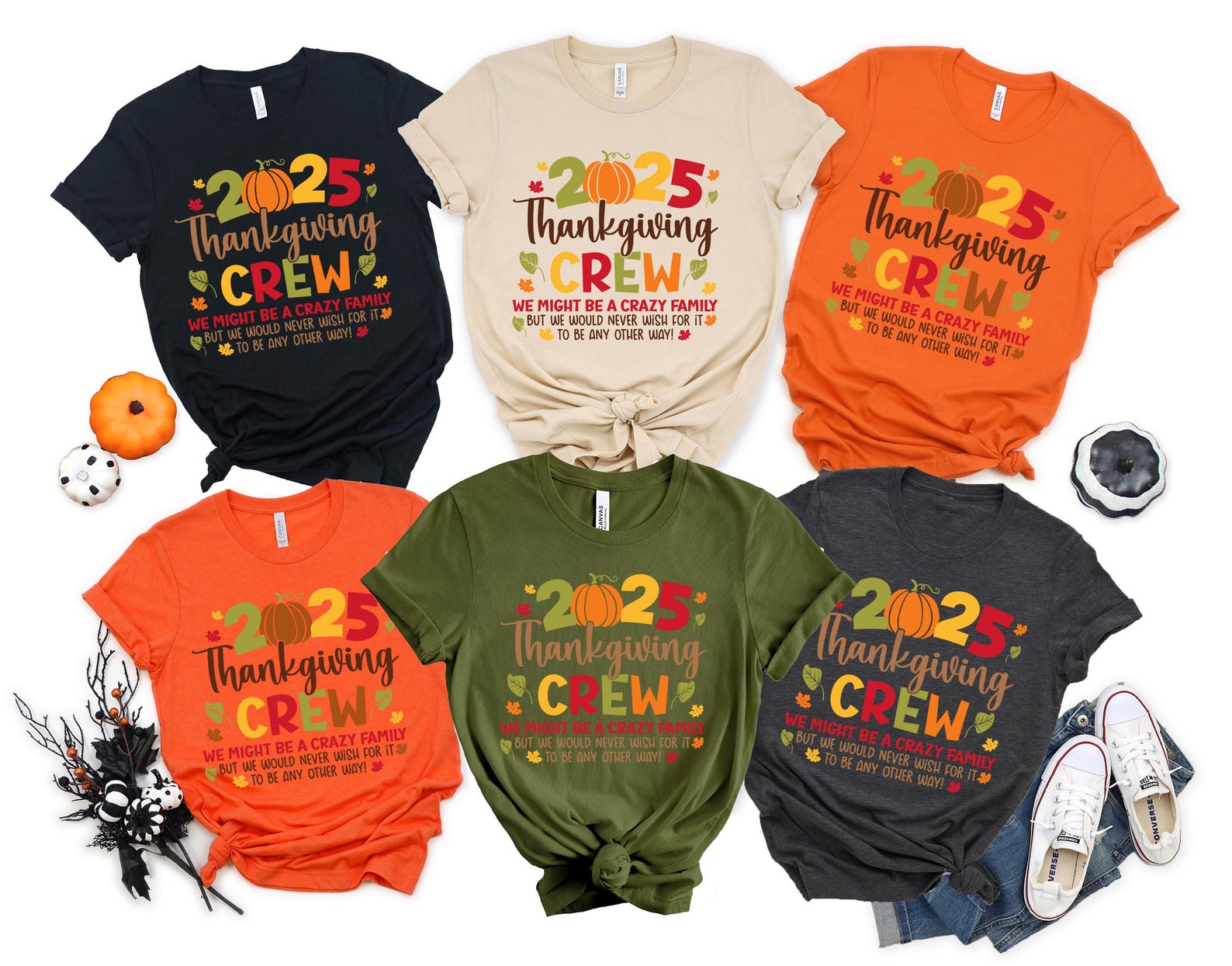 Thanksgiving Crew Shirts, Fall Family Matching T-shirt, Thankful Family ...