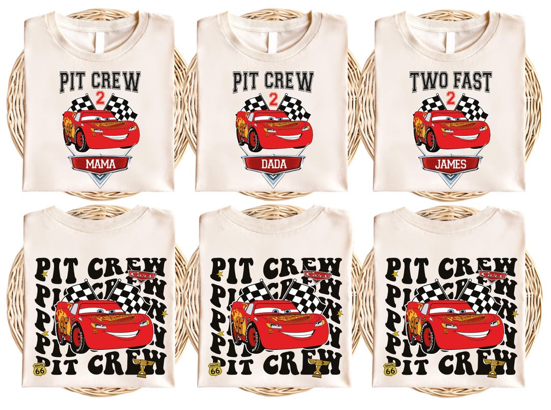Lightning Mcqueen Pit Crew Shirt, Cars Birthday T-shirt, Disney Family ...