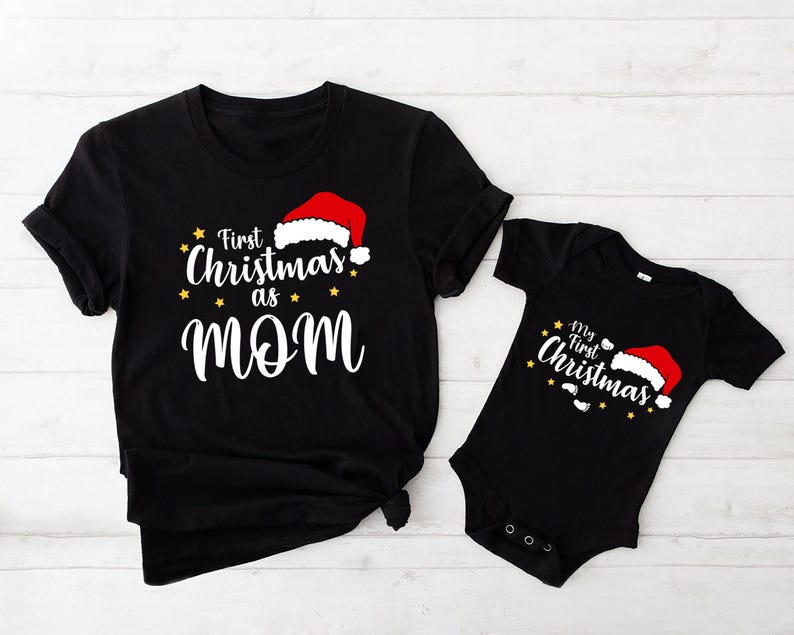My First Christmas Shirt, Mom First Christmas Shirt, Dad First ...